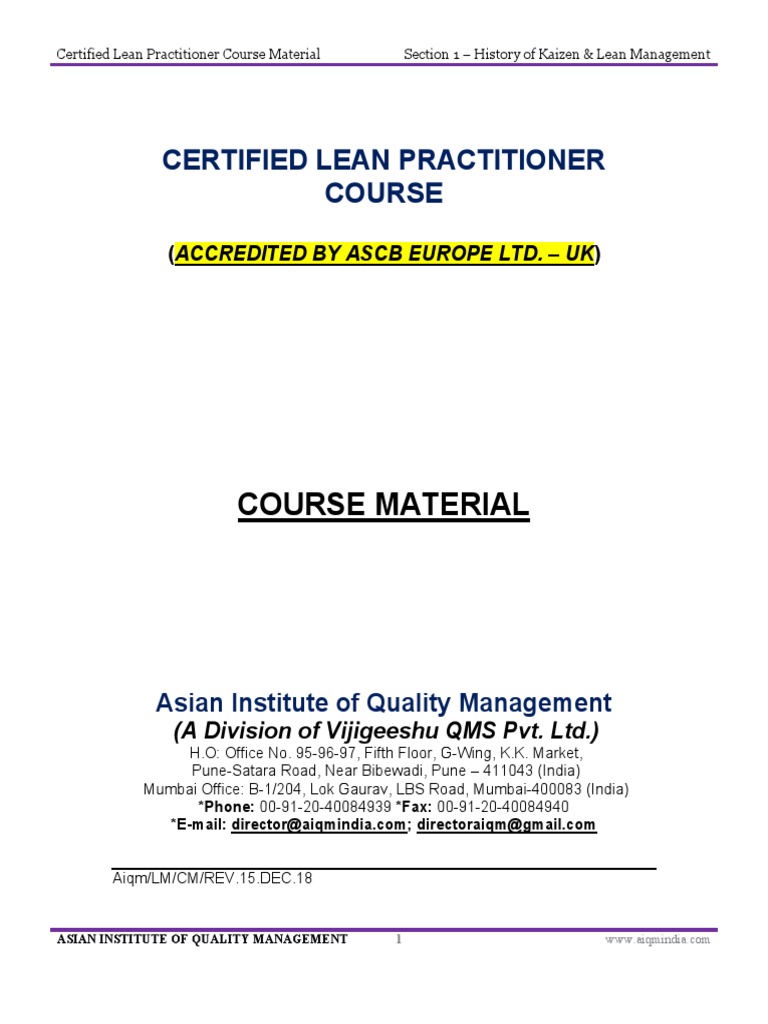 Chapter 1 History Of Kaizen Lean Management Pdf Lean