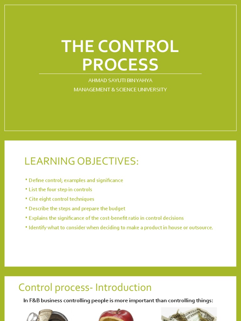Chap 2 - Control Process | PDF | Cost–Benefit Analysis | Foods
