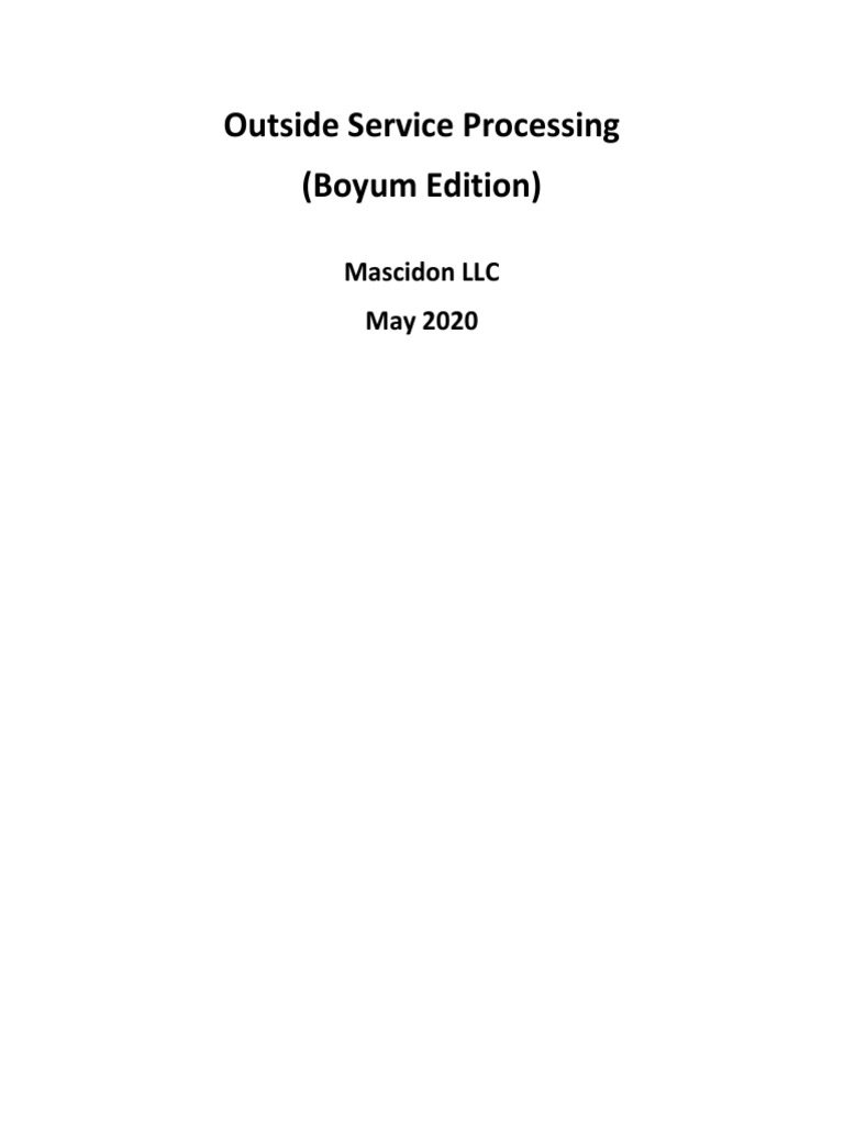 Outside Service Processing | PDF | Receipt | Warehouse