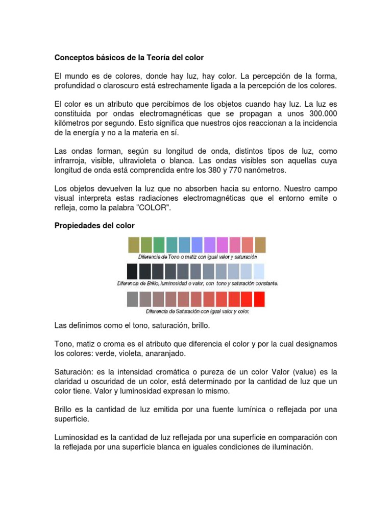 E3-Conceptos Básicos de La Teoría Del Color | PDF | Color | Ligero