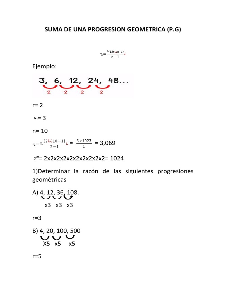 Suma de Una Progresion Geometrica | PDF