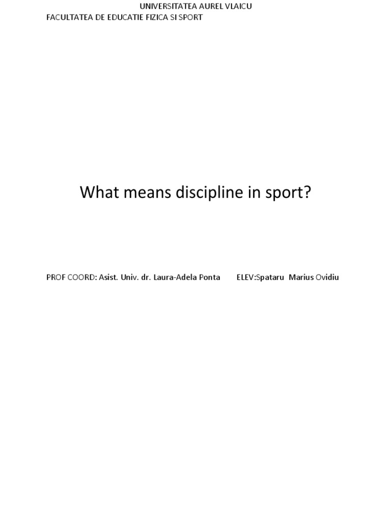 Importance of Discipline in Sports | PDF | Sports | Disciplines