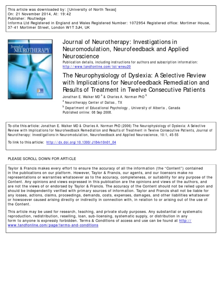 To Cite This Article: Jonathan E. Walker MD & Charles A. Norman PHD ...