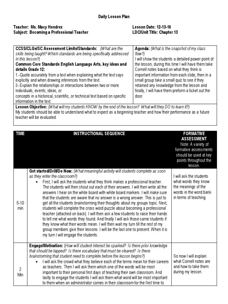 Lesson Plan Template | PDF | Teachers | Lesson Plan