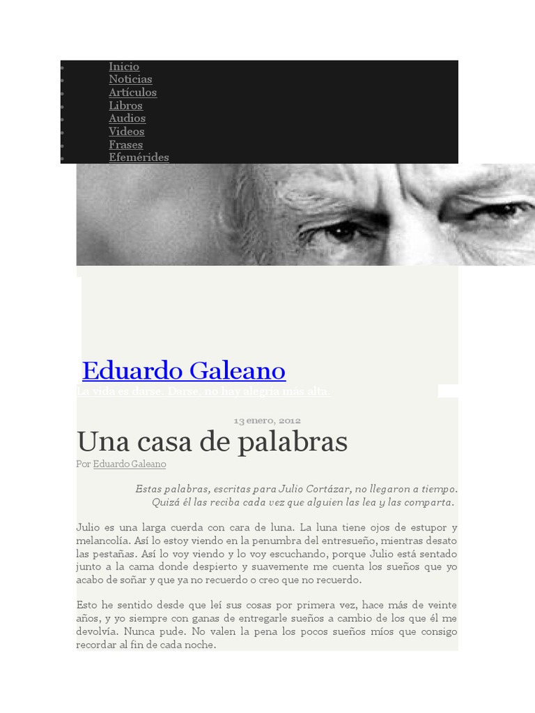 La Casa de las Palabras de Galeano | PDF