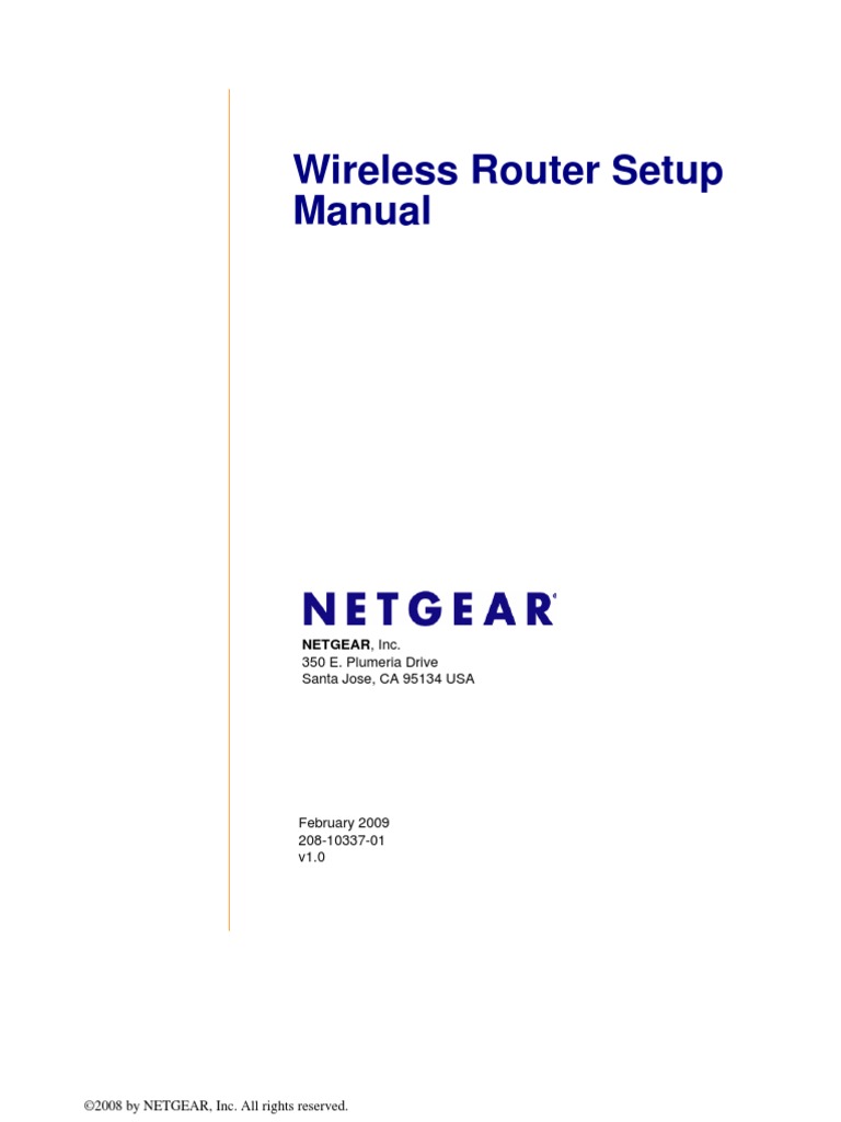 Wireless Router Setup Manual: Netgear, Inc | PDF | Router (Computing ...