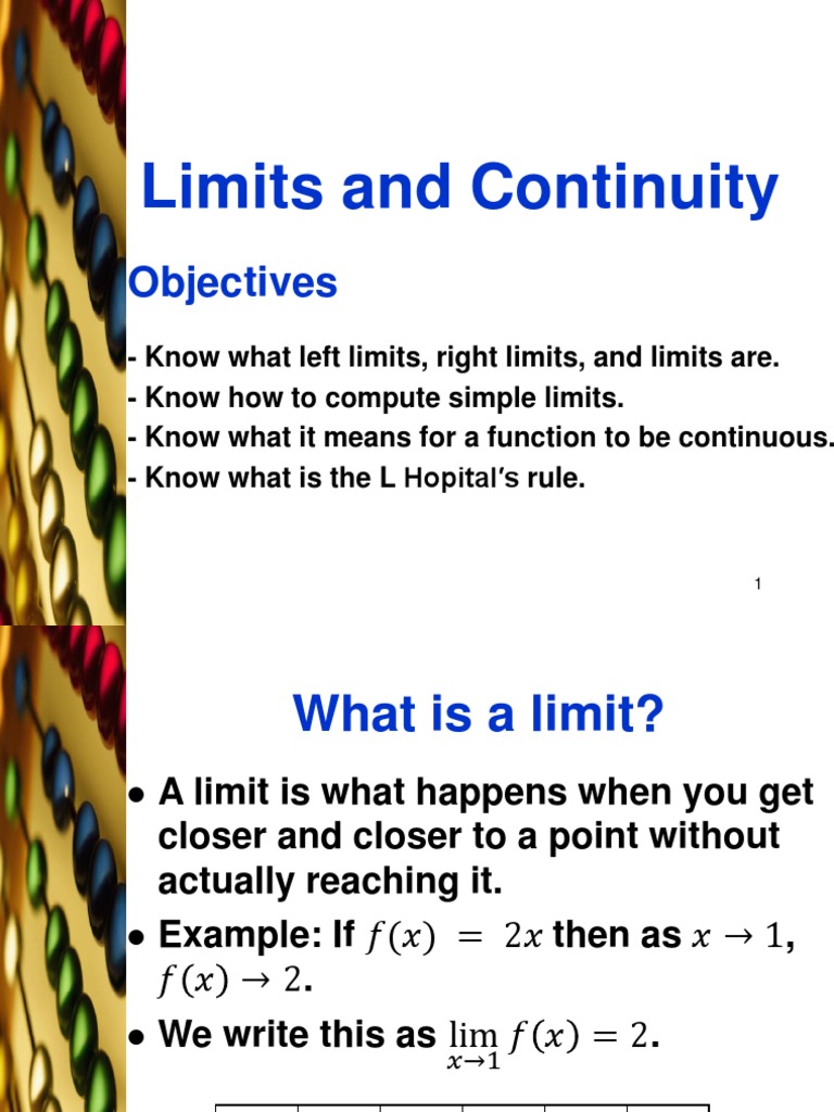 Limits and Continuity | PDF | Complex Analysis | Functions And Mappings