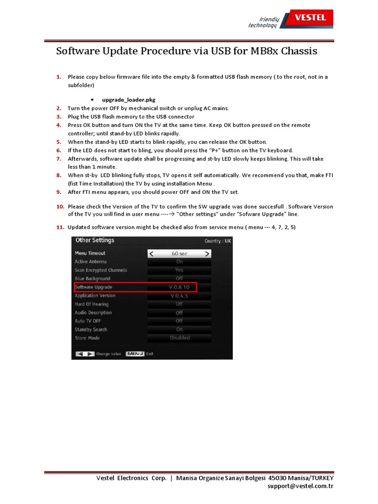 Software Update Procedure Via USB For MB8x Chassis | PDF