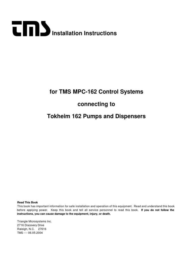 MPC Tokheim 162 Installation Guide | PDF | Electrical Connector | Power ...