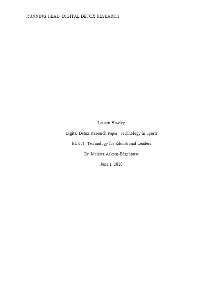 Digital Detox Research Paper | PDF | Wearable Technology | Computing