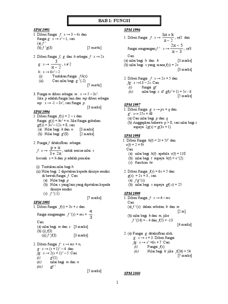Chapter 1 (FUNCTIONS) | PDF