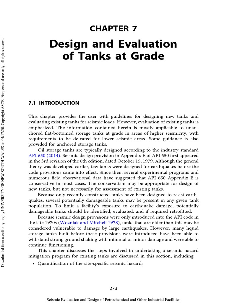 Design and Evaluation of Tanks at Grade | PDF | Buckling | Earthquakes