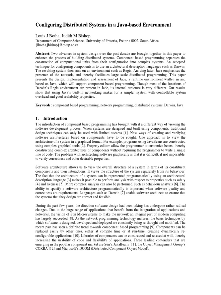Configuring Distributed Systems in A Java-Based Environment: Louis J ...