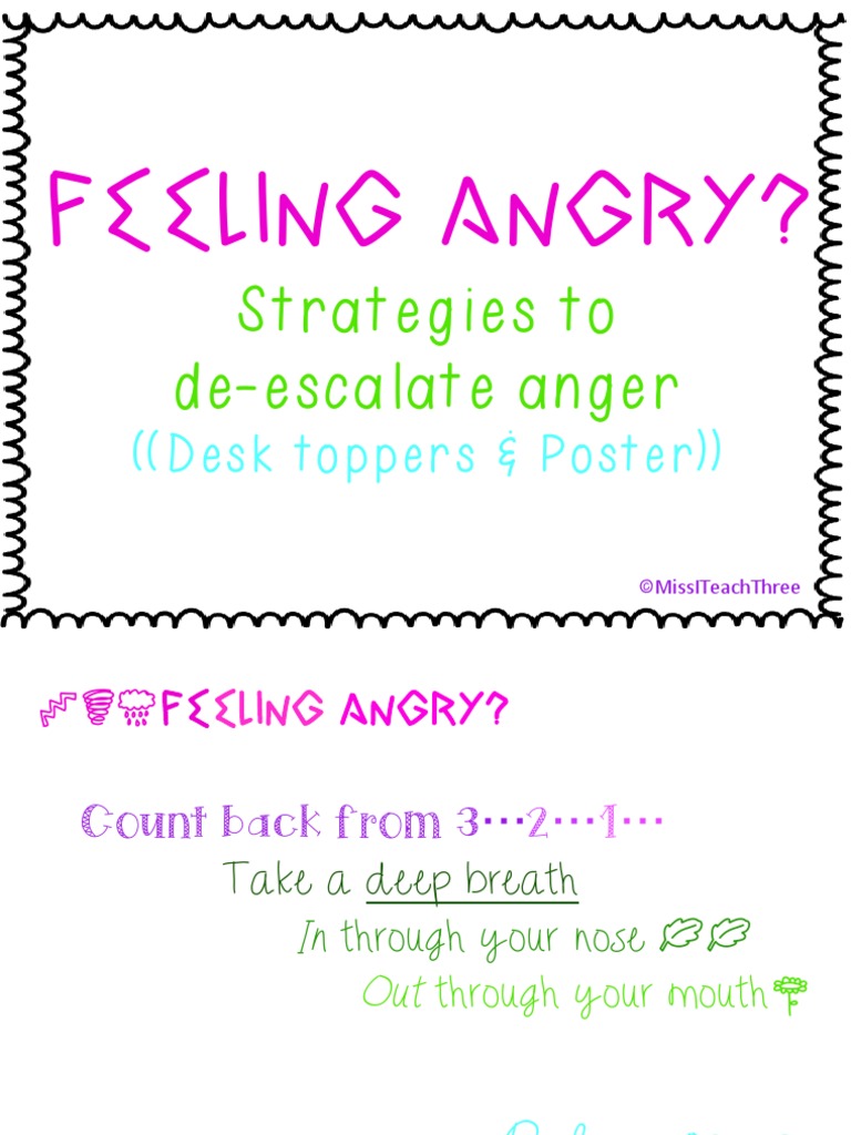 Feeling Angry?: Strategies To De-Escalate Anger | PDF | Foreign ...