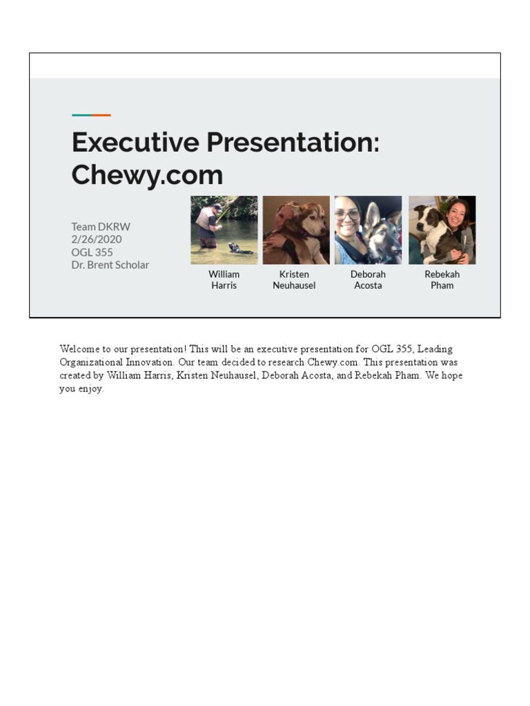 Chewy Inc: Leadership and Strategy Overview | PDF | Retail | Brand