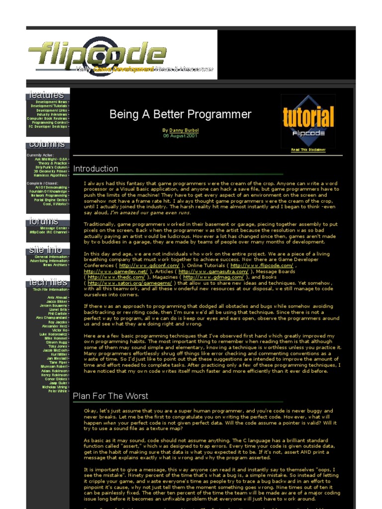 Being A Better Programmer: Danny Burbol | PDF | Subroutine | Software Bug