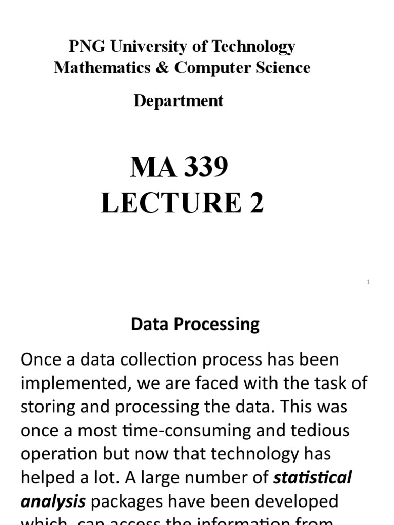 PNG University of Technology Mathematics & Computer Science Department | PDF | Interval ...