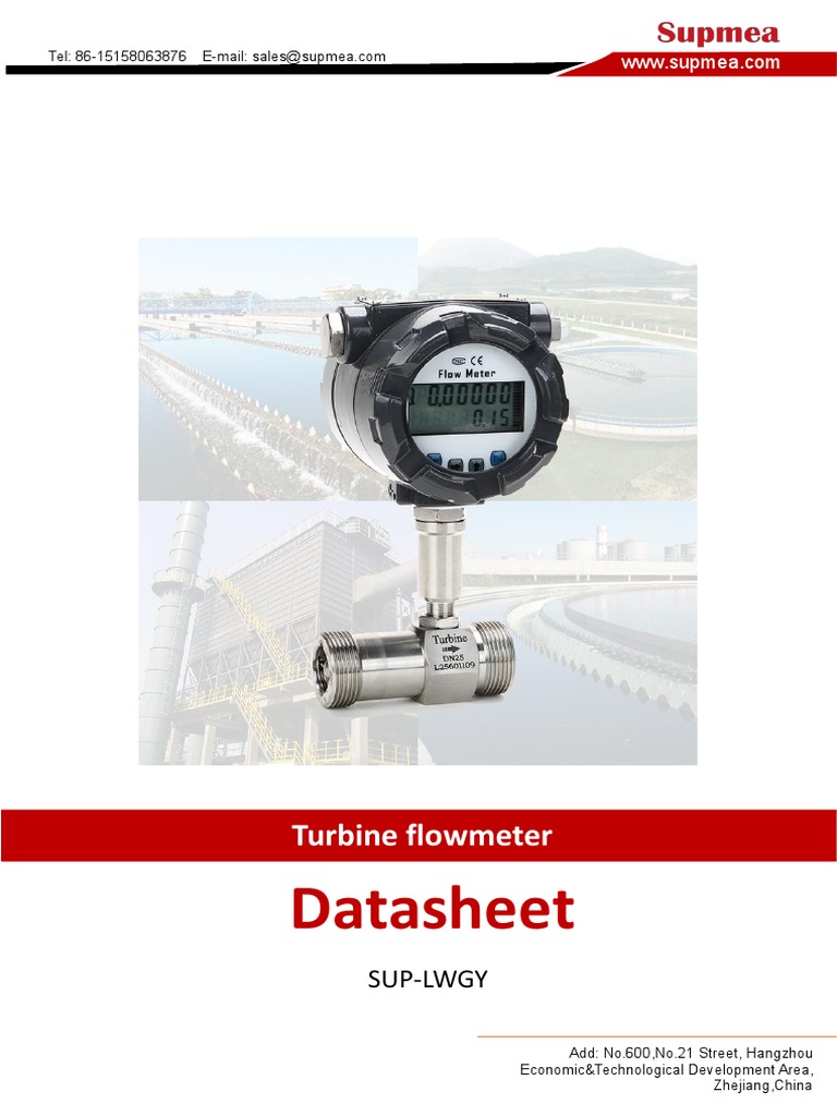 Turbine Flowmeter Datasheet | PDF | Flow Measurement | Pressure