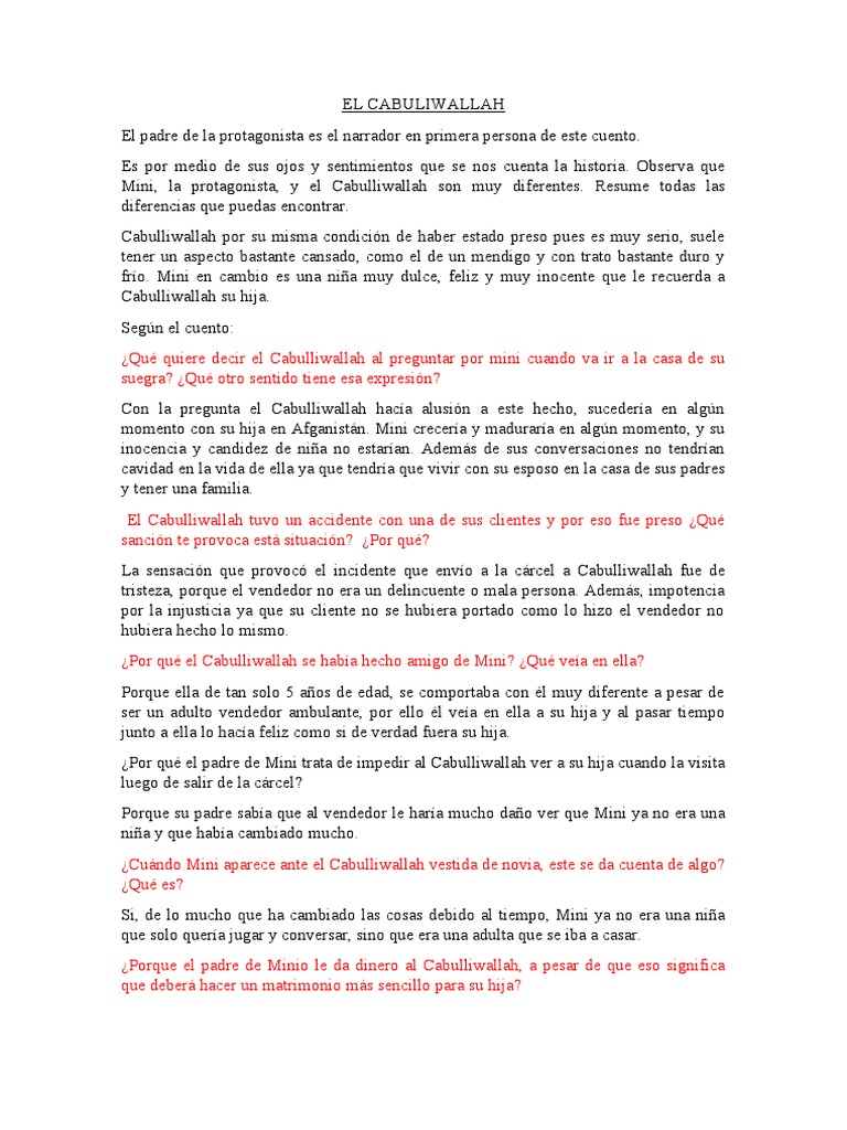 El Cabuliwallah | PDF