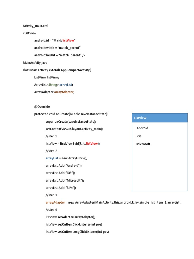 Listview: Arraylist | PDF | Software | Computer Related Introductions