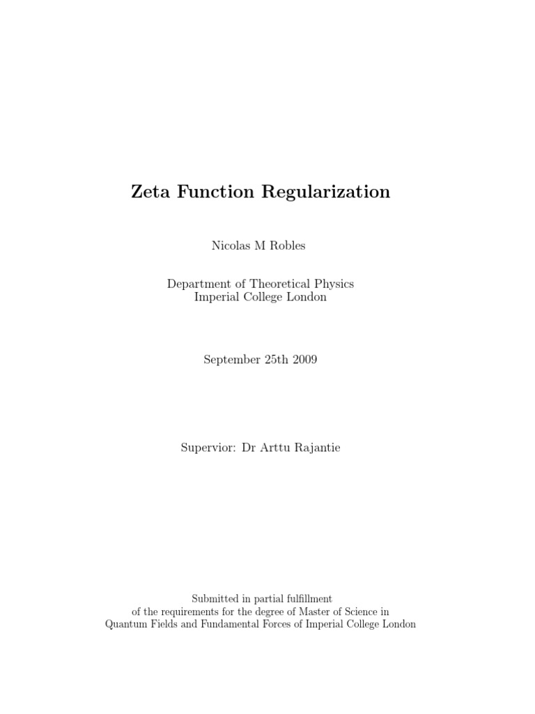 Quantum Field Zeta Regularization | PDF | Quantum Field Theory | Complex Analysis