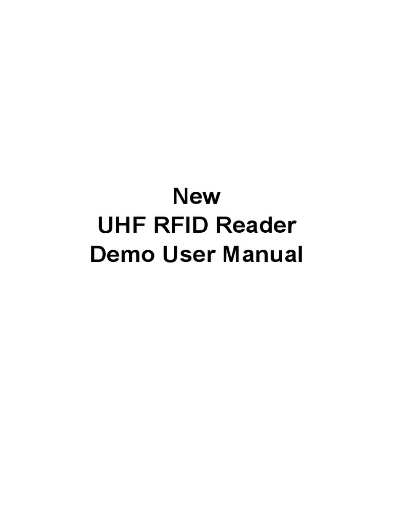 New UHF RFID Reader Demo User Manual | PDF | Gateway (Telecommunications) | Parameter (Computer ...