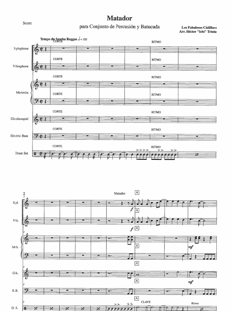 Partitura Matador Los Fabulosos Cadillacs PDF | PDF