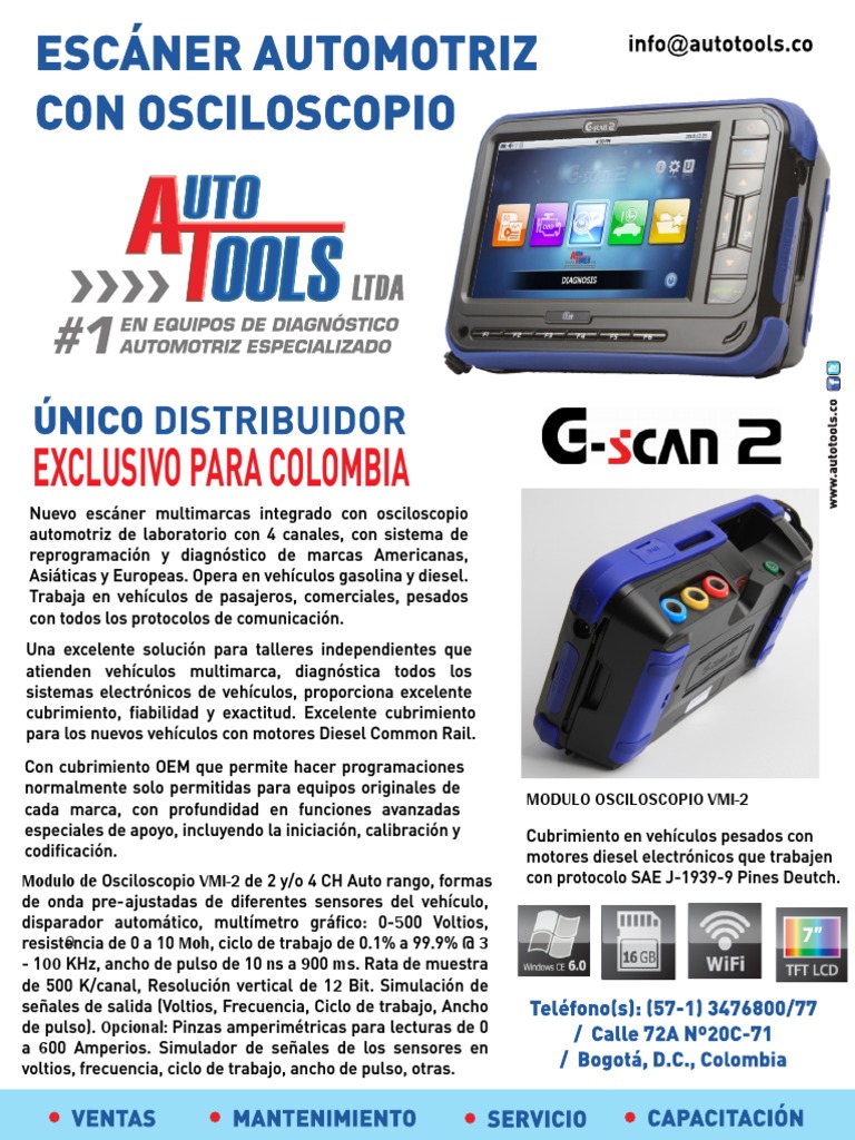 G-Scan 2 Con Osciloscopio Autotools | PDF | Vehículo de motor | Bienes manufacturados