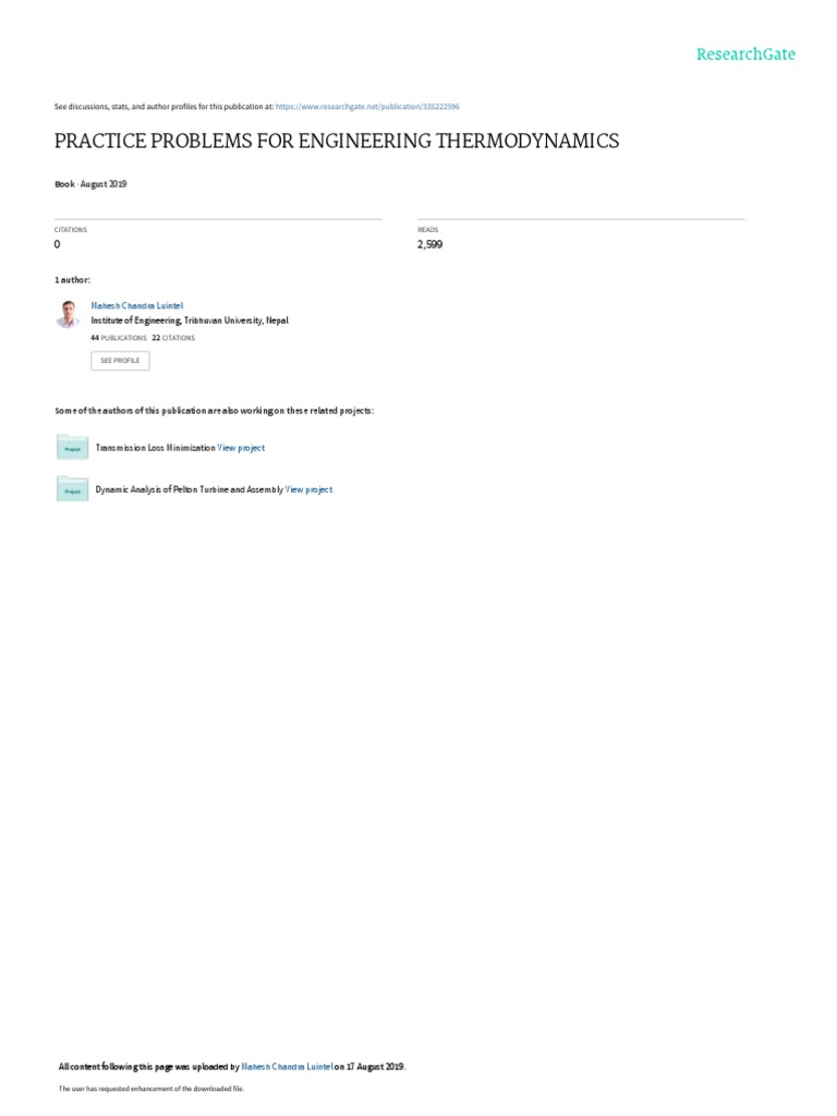 Practice Problems For Engineering Thermodynamics: August 2019 | PDF | Diesel Engine | Internal ...