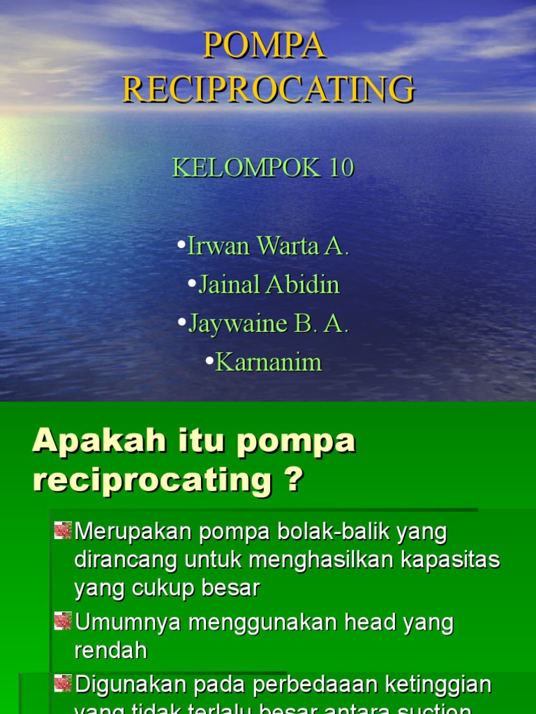 Pompa Reciprocating: Jenis, Prinsip Kerja, Komponen dan Aplikasi | PDF ...