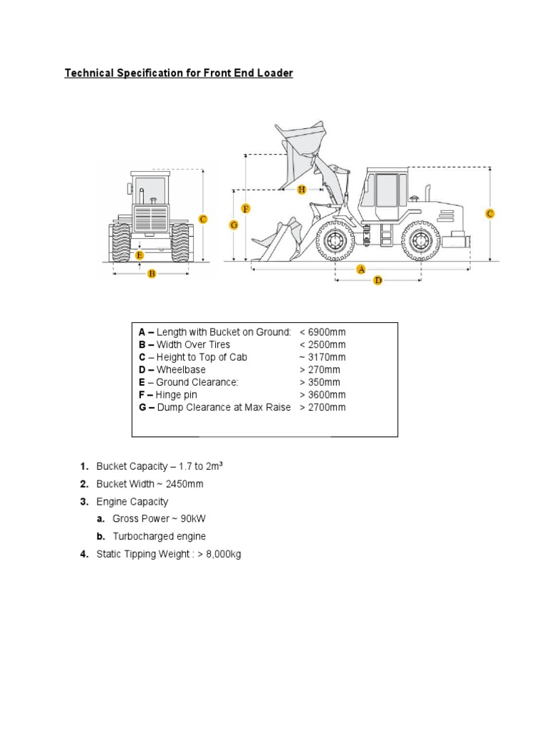 Front End Loader Specification For PD | PDF | Home & Garden ...