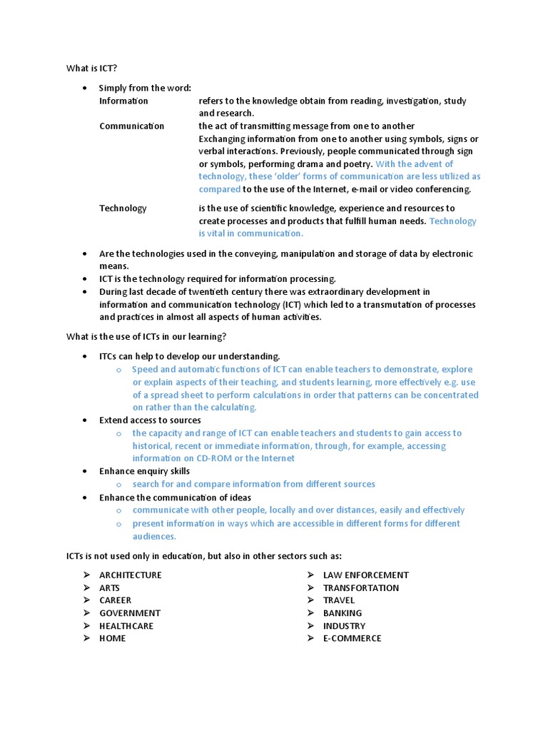 What Is ICT | PDF | Educational Technology | Information