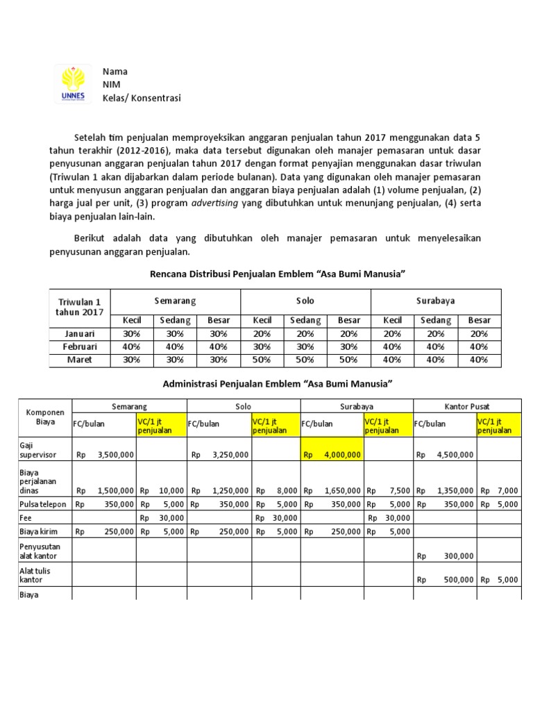 Data Anggaran Penjualan-1 | PDF