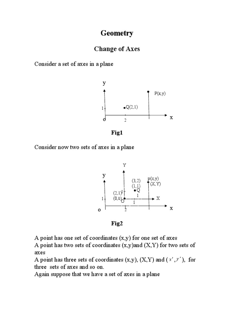 Geometry: Change of Axes | PDF | Cartesian Coordinate System ...