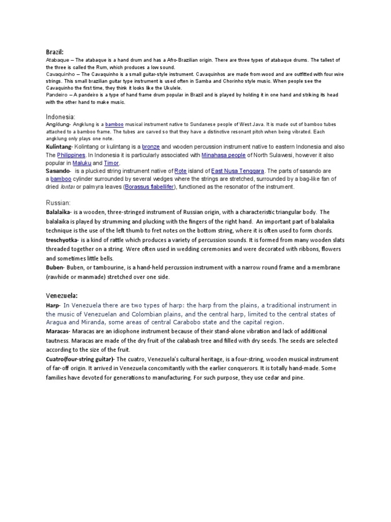 Brazil | PDF | String Instruments | Musical Instruments