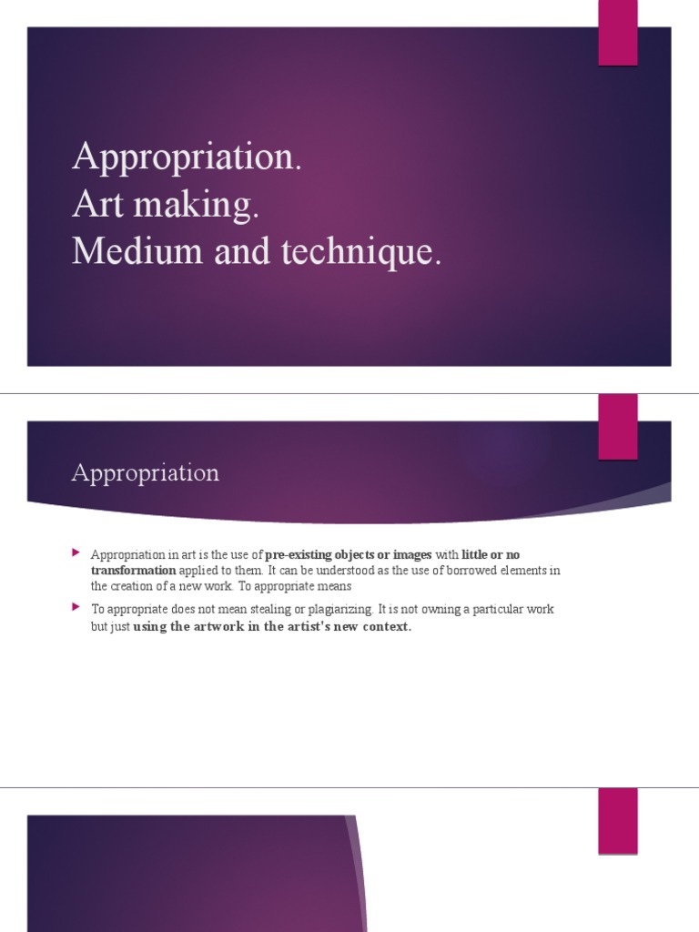 Appropriation Art Making Medium And Technique Pdf Idea Cognition