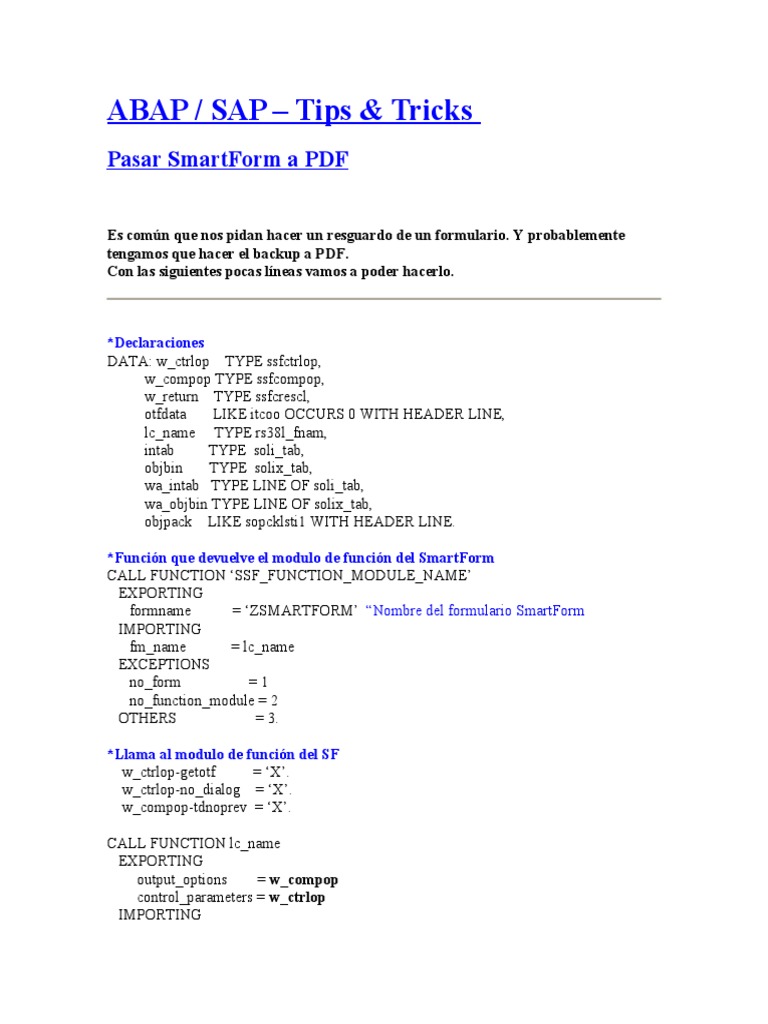ABAP SAP Tips | PDF | SQL | Sap Se