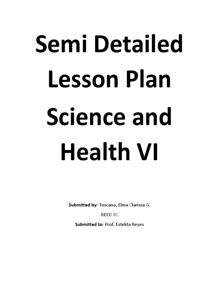 Semi Detailed Lesson Plan. ToscanoElma Clarissa 1 | PDF | Symbiosis ...