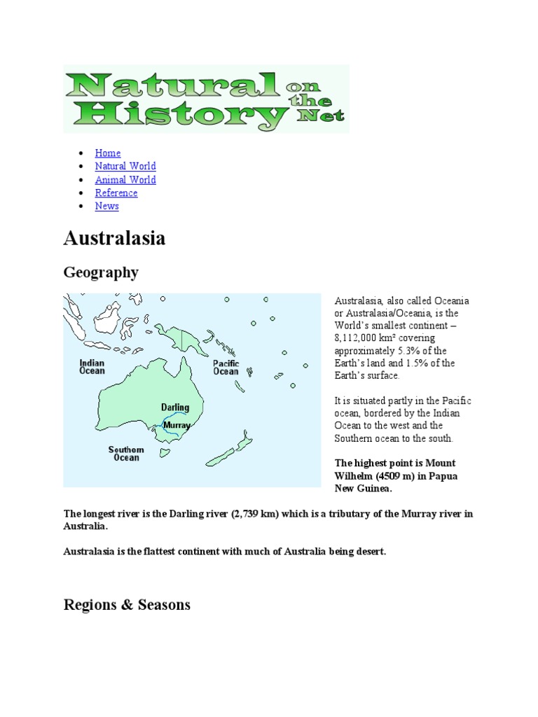 Australasia: Geography | Download Free PDF | Oceania | Rain