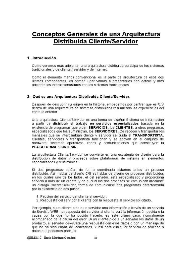 Arquitectura Cliente Servidor Pdf Pdf Modelo Cliente Servidor Servidor Computación
