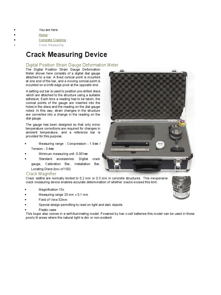 Crack Measuring Tools | PDF | Calibration | Fracture