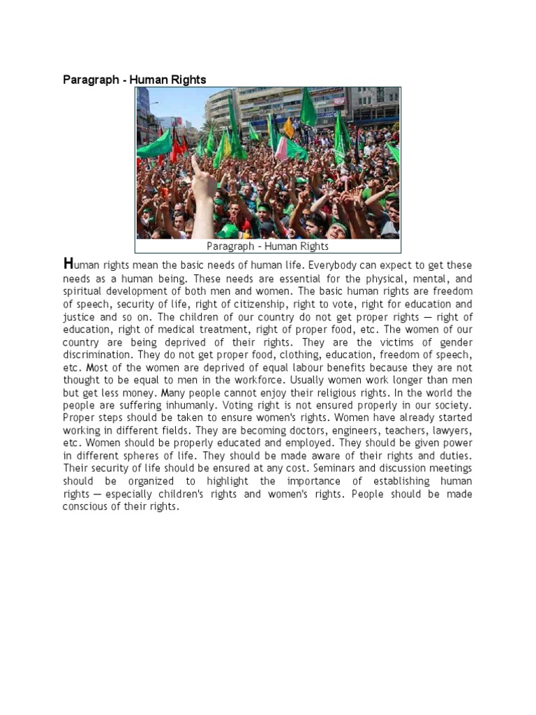 HUMAN RIGHT Paragraph | PDF