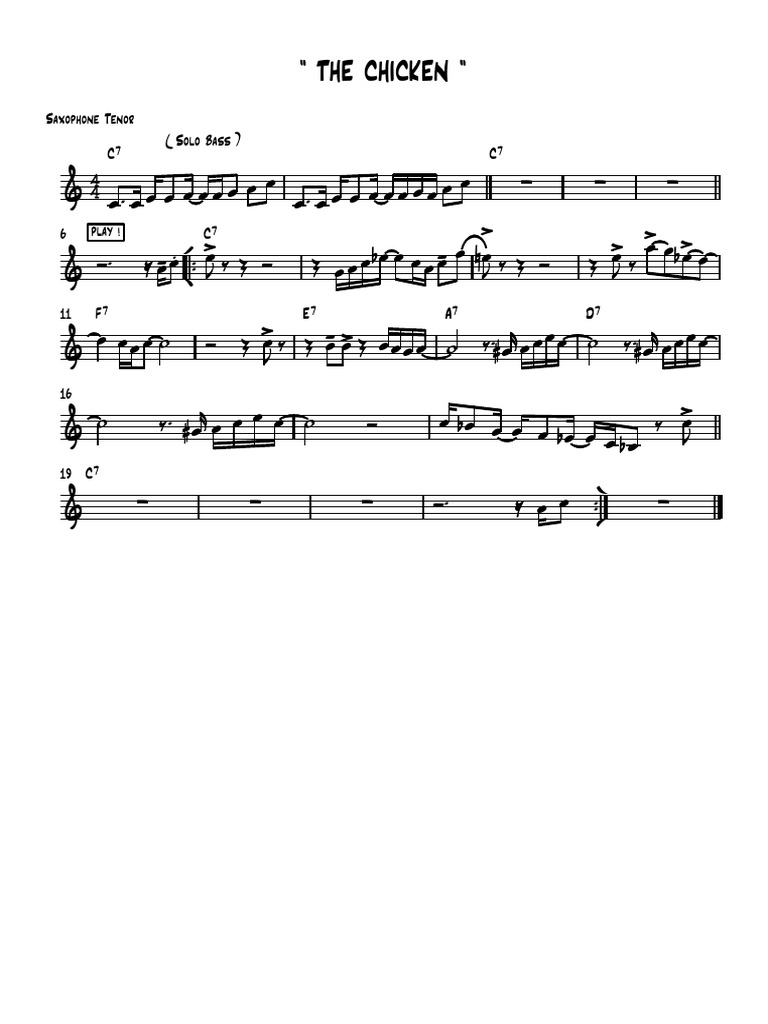 The Chicken - Tenor Sax | PDF