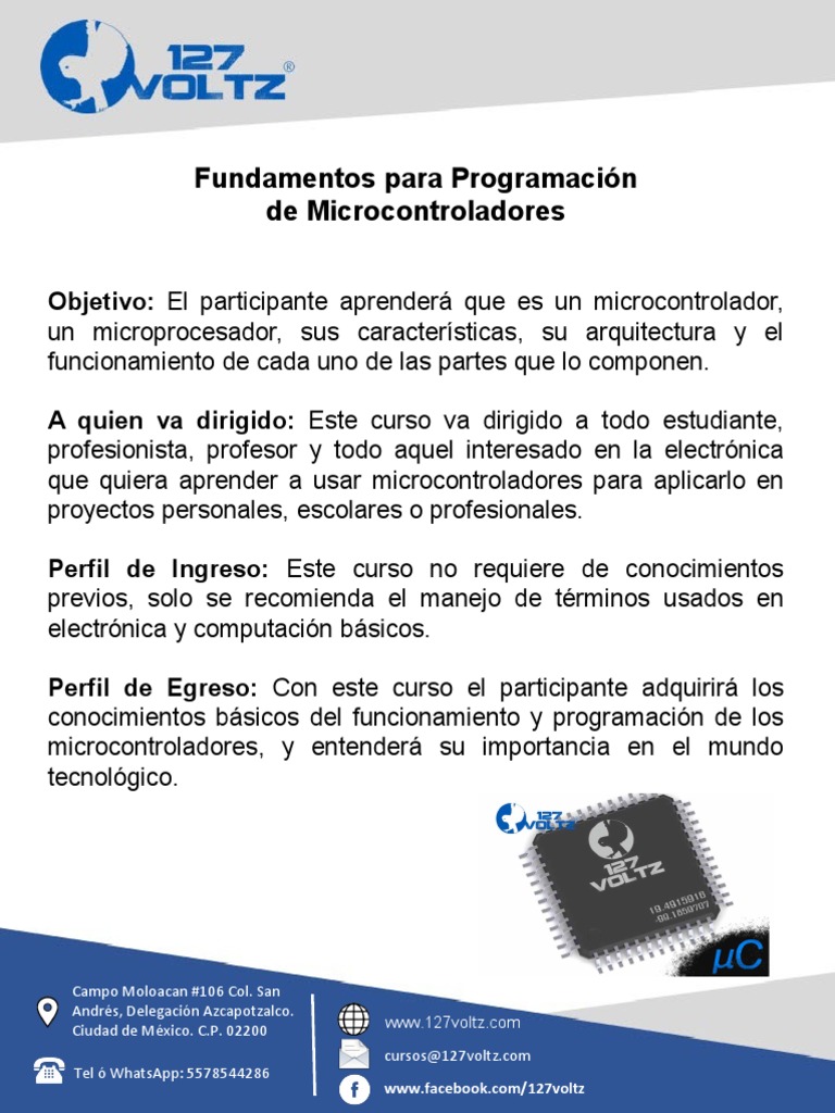 Temario Fundamentos para Programación de Microcontroladores | PDF