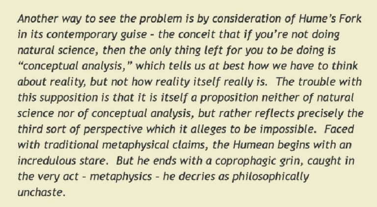 Ed Feser, Hume's Fork, Coprophagic Grin | PDF