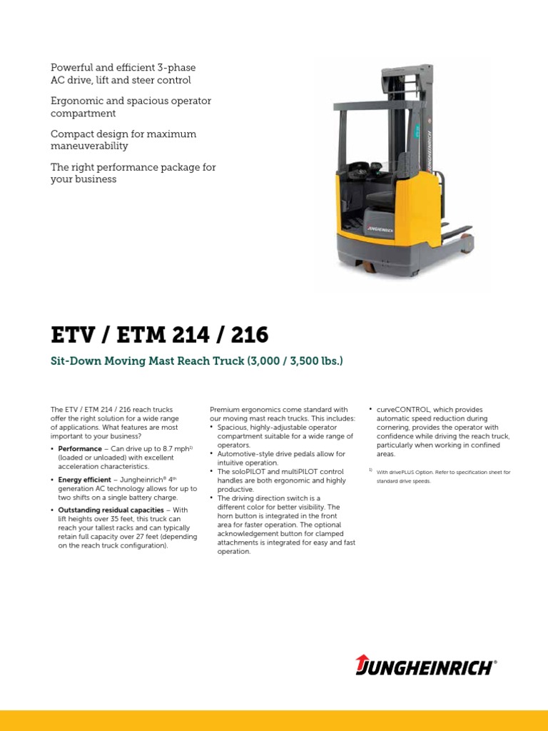 Jungheinrich II Etv Etm 214 216 Spec English | PDF | Alternating ...
