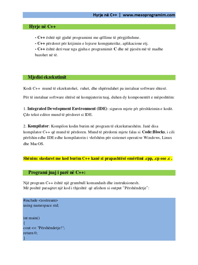 Hyrje Ne C PDF | PDF