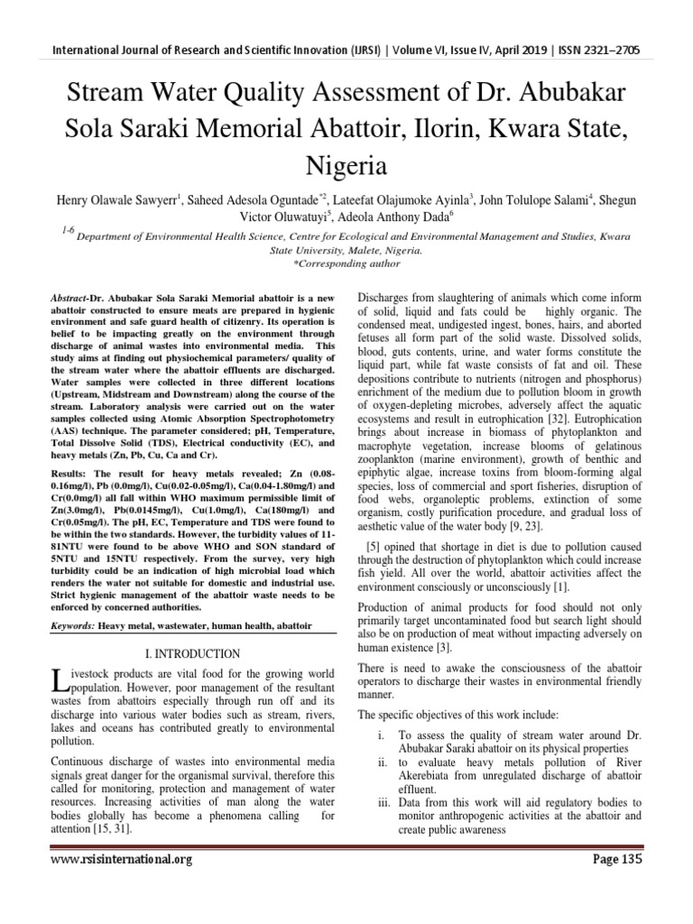 Stream Water Quality Assessment | PDF | Water Quality | Water