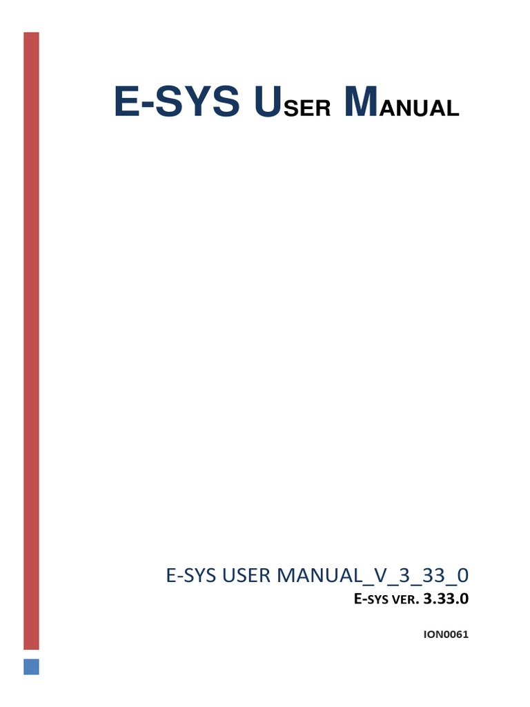 E-SYS User - Manual - V - 3 - 33 - 0 | PDF | Menu (Computing ...