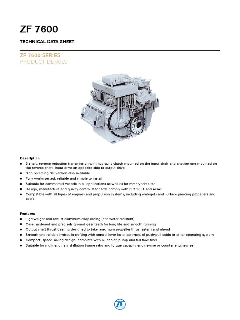 ZF 7600 | PDF | Transmission (Mechanics) | Horsepower